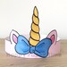 Unicorn Paper Crown Party Coloring Printable Kids Craft Unicorn ...