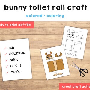 Bunny Toilet Paper Roll Craft Rabbit Pets Easter Party Coloring ...