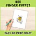 Bee Paper Craft Printable Finger Puppet Template Kids Craft Activity ...