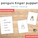 Penguin Paper Craft Printable Finger Puppet Template Kids Craft ...