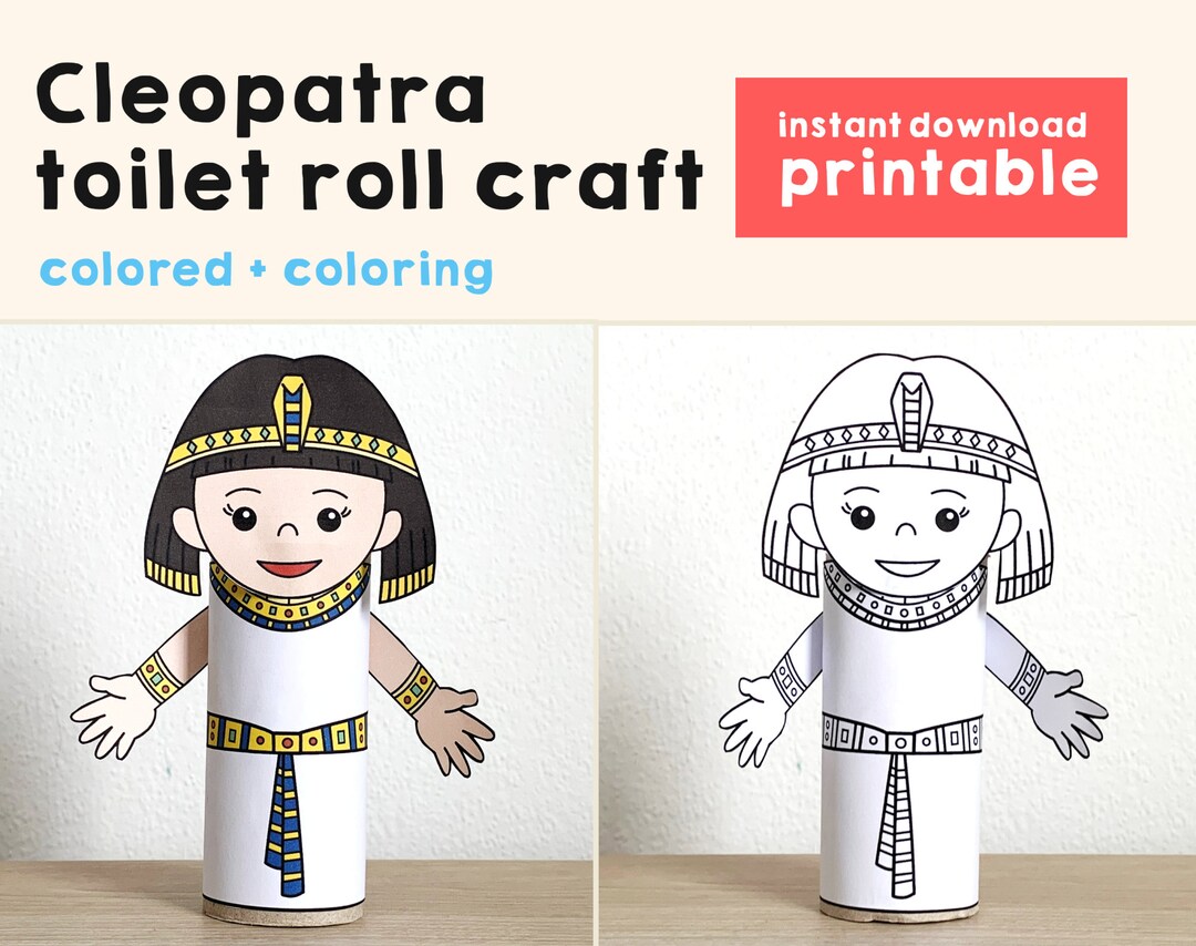 Cleopatra Toilet Paper Roll Craft Ancient Egypt Party Coloring - Etsy