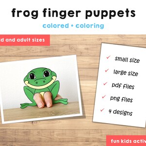 Frog Paper Craft Printable Pond Animal Finger Puppet Kids Craft Frog ...