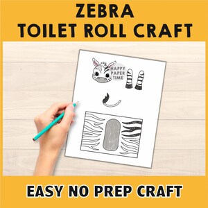 Zebra Toilet Paper Roll Craft African Animal Safari Party Coloring ...