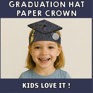Graduation Cap Paper Crown Party Coloring Printable Kids Craft ...
