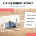 Viking Paper Crown Activity Printable Kids Craft Helmet Medieval ...