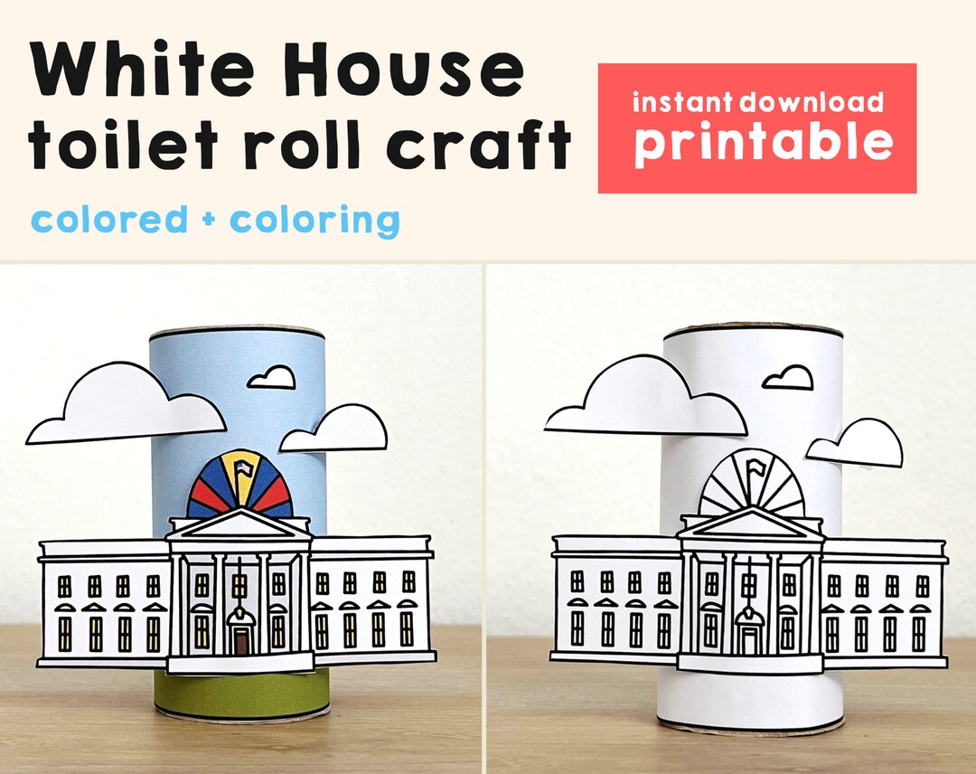 White House Toilet Paper Roll Craft America Symbol 4th of July United ...
