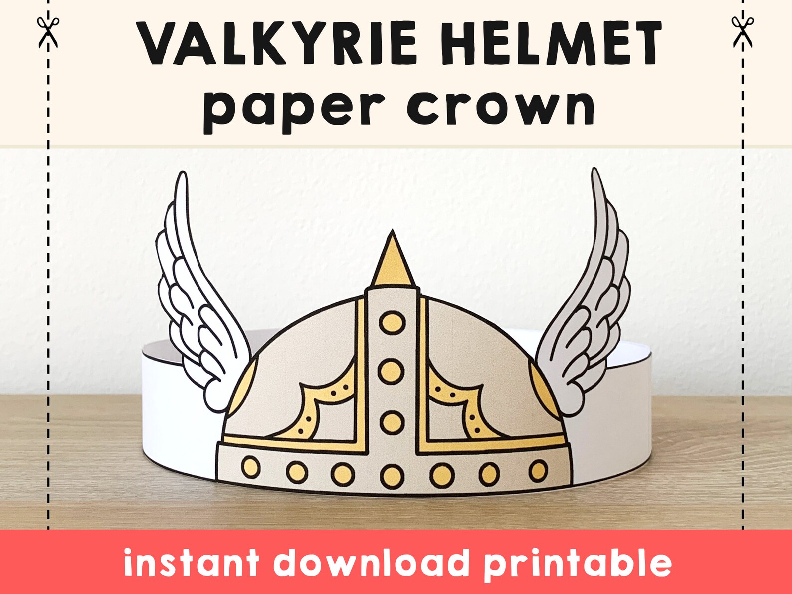 Viking Paper Crown Activity Printable Kids Craft Helmet Medieval ...