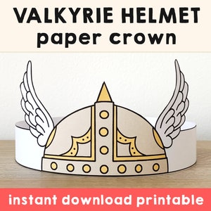 Viking Paper Crown Activity Printable Kids Craft Helmet Medieval ...
