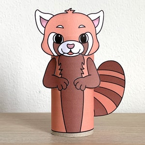 Red Panda Toilet Paper Roll Craft Asian Animal Jungle Party Coloring ...