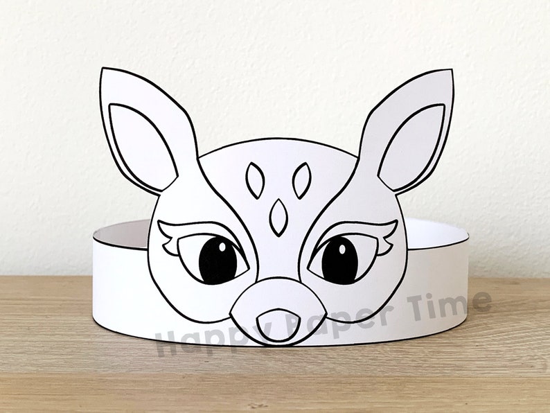 Deer Paper Crown Party Printable Kids Craft Woodland Birthday | Etsy