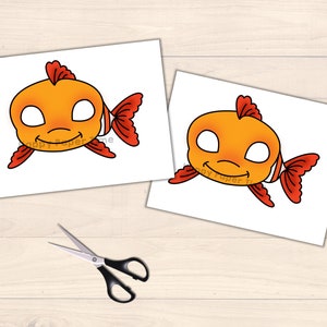Fish Mask Template Costume Kids Diy Ocean Sea Animal Party Fun Favor ...