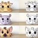 African Safari Animals Paper Crowns Giraffe Hippo Hyena Lion Zebra ...