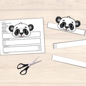 Panda Paper Crown Party Coloring Printable Kids Craft Woodland Birthday ...