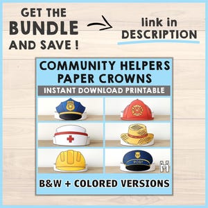 Construction Worker Builder Helmet Paper Crown Party Coloring Printable ...