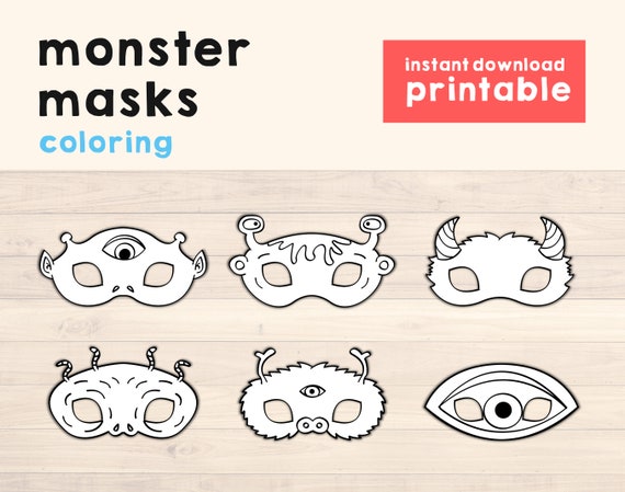 Monster Masks Diy Monster Costume Kids Monster Party Favor | Etsy