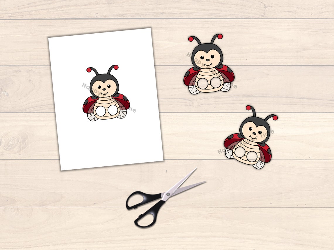 Ladybug Paper Craft Printable Finger Puppet Template Kids - Etsy UK