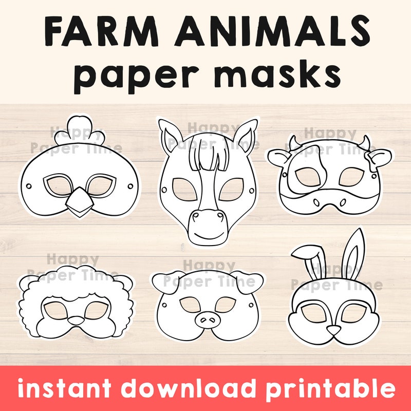 Farm Animal Mask - Etsy