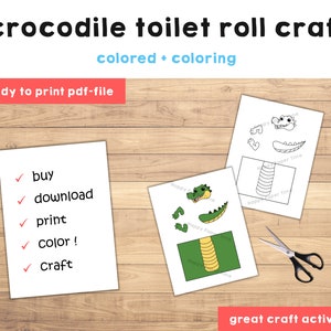 Crocodile Toilet Paper Roll Craft Australian Animal Party Coloring ...