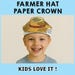 Farmer Straw Hat Gardener Paper Crown Party Coloring Printable Kids ...
