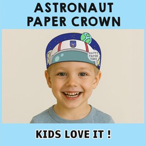 Astronaut Helmet Paper Crown Space Astronomy Party Printable Headband ...