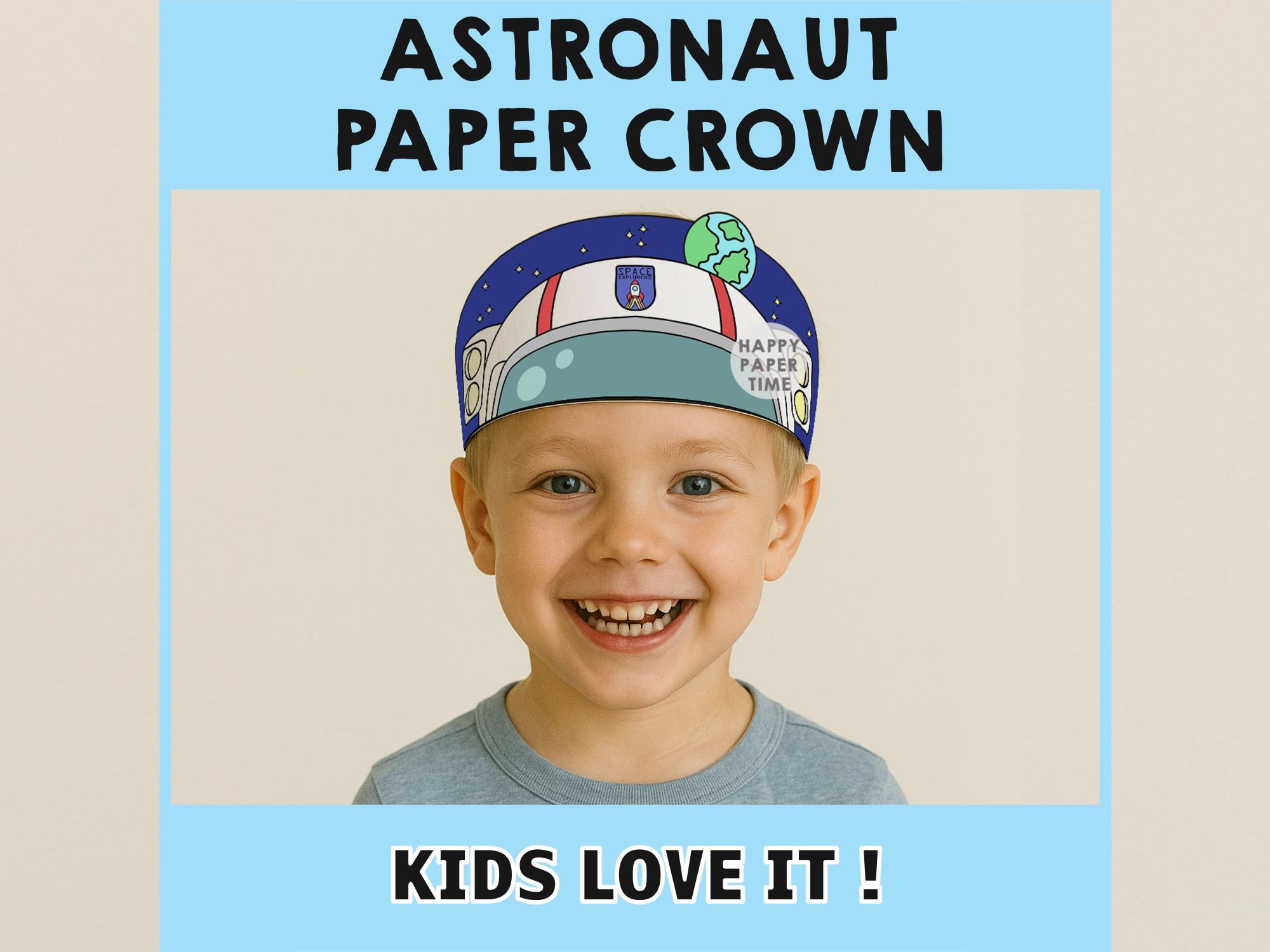 Astronaut Helmet Paper Crown Space Astronomy Party Printable Headband ...