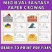Medieval Fantasy Paper Crown Coloring Headband Knight Dragon Princess ...