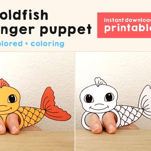 Goldfish Paper Craft Printable Pet Animal Finger Puppet - Etsy