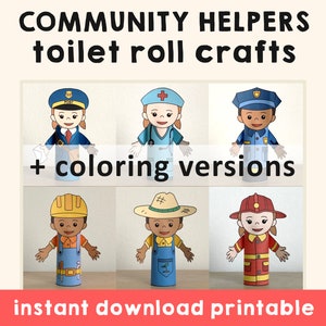 Community Helpers Toilet Paper Roll Craft Activity Career Day Party ...
