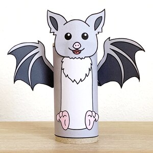 Bat Toilet Paper Roll Craft Halloween Spooky Party Coloring Printable ...