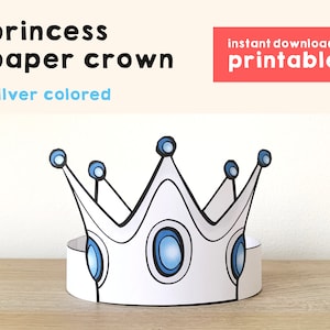 Princess Paper Crown Coloring Printable Kid Craft Princess Birthday ...