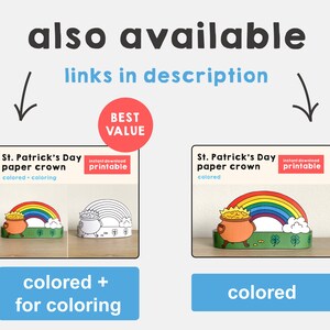 St Patrick's Day Paper Crown Headband Pot of Gold Rainbow Party ...