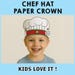 Chef Hat Cook Paper Crown Restaurant Party Coloring Printable Kids ...