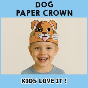 Dog Paper Crown Headband Pet Animal Coloring Printable Kids Craft Puppy ...