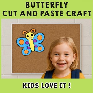 Butterfly Cut and Paste Craft Printable Spring Bugs Insects Animal ...