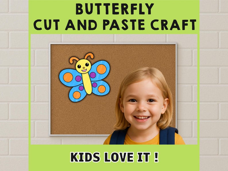 Butterfly Cut and Paste Craft Printable Spring Bugs Insects Animal ...