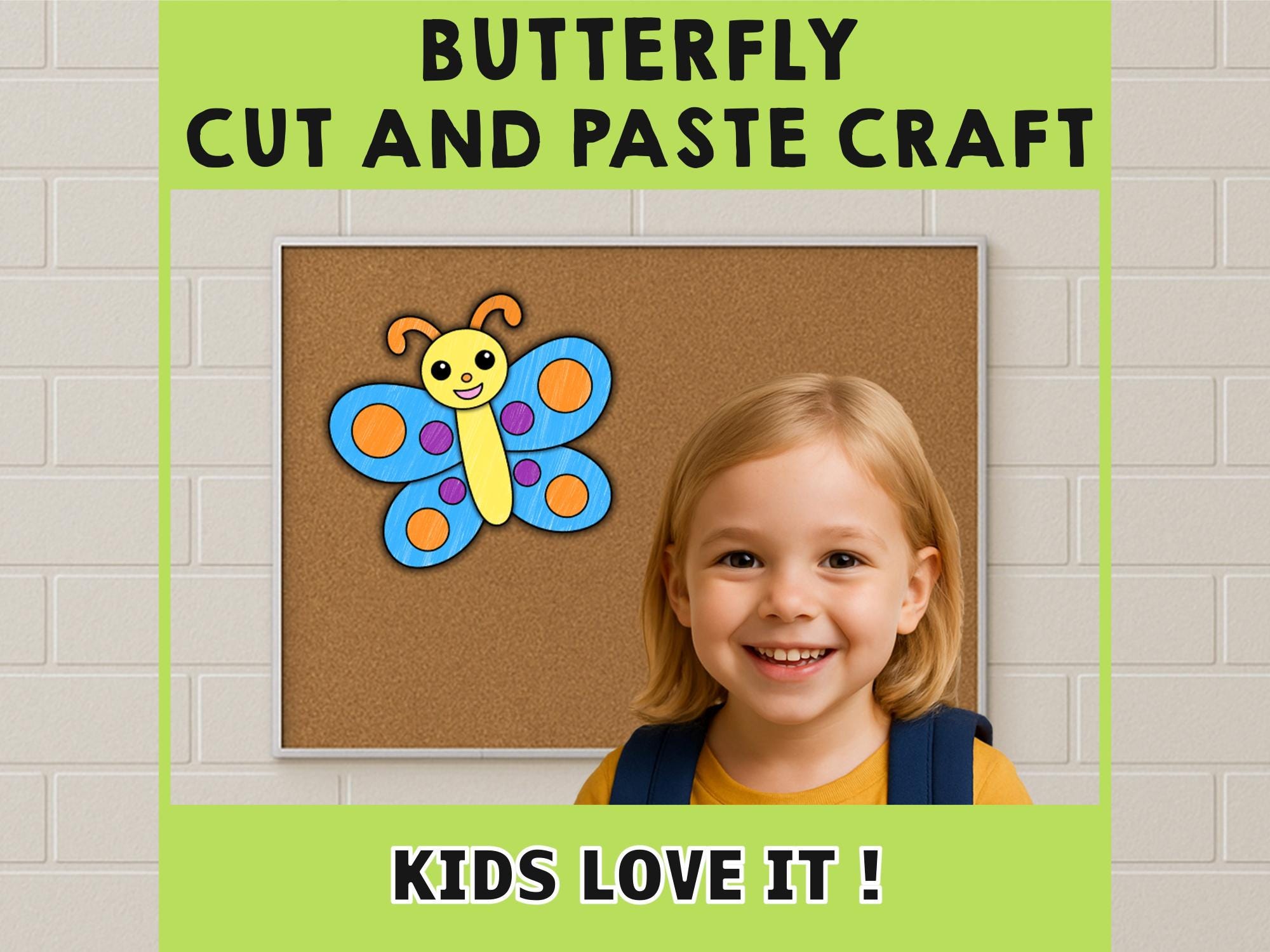 Butterfly Cut and Paste Craft Printable Spring Bugs Insects Animal ...