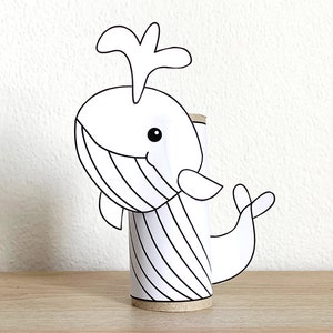Whale Toilet Paper Roll Craft Ocean Animal Beach Sea Party Coloring ...