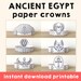 Ancient Egypt Paper Crowns Pharaoh Cobra Cleopatra (Download Now) - Etsy
