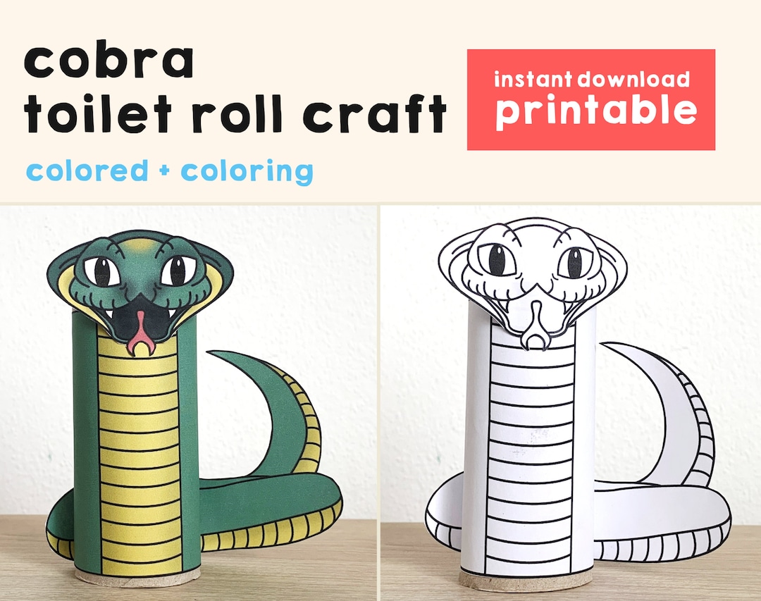 Cobra Snake Toilet Paper Roll Craft Asian Reptile Jungle Party - Etsy