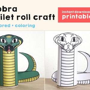 Cobra Snake Toilet Paper Roll Craft Asian Reptile Jungle Party - Etsy