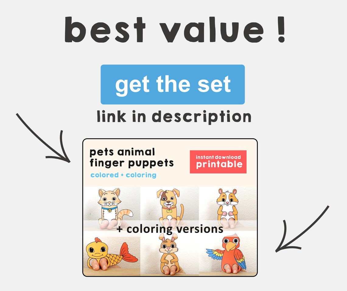 Goldfish Paper Craft Printable Pet Animal Finger Puppet | Etsy