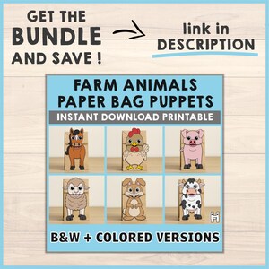 Sheep Paper Bag Puppet Printable Farm Animal Craft Activity Cut Paste ...