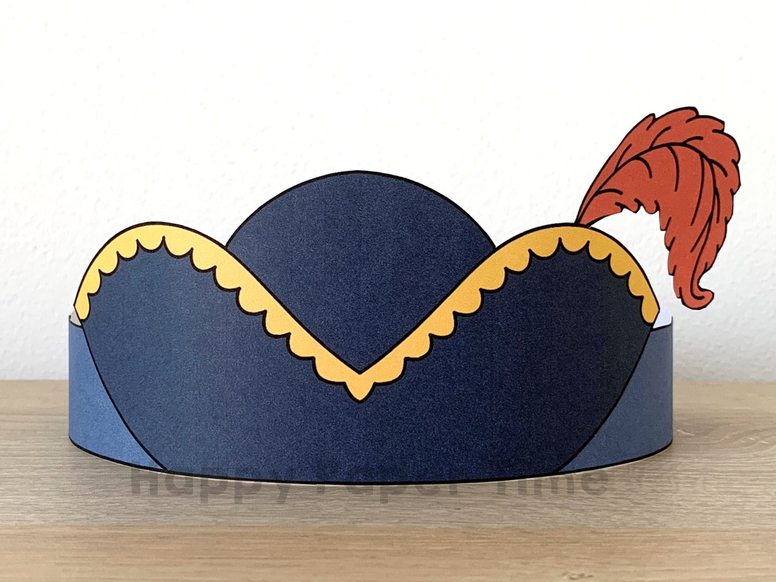 Pirate Hat Paper Crown Template Pirate Captain Party Headband - Etsy