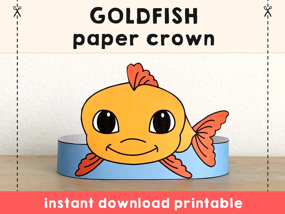 Goldfish Paper Crown Headband Pet Animal Printable Kids Craft Fish ...