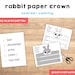 Rabbit Bunny Paper Crown Template Coloring Activity Printable Kids ...