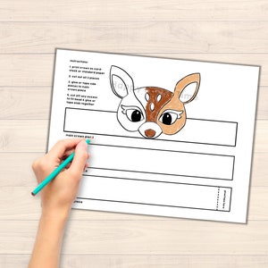 Deer Paper Crown Party Printable Kids Craft Woodland Birthday Gift ...
