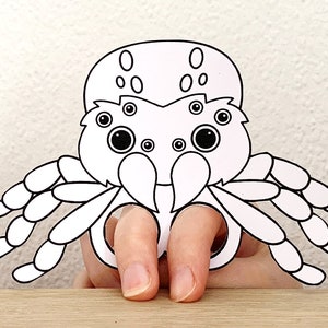 Spider Paper Craft Printable Finger Puppet Bug Template Kids Craft ...