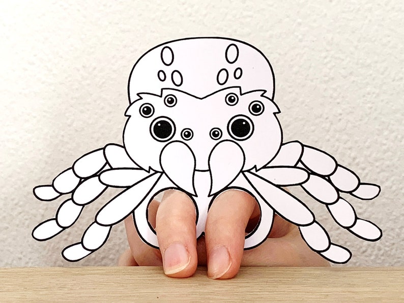 Spider Paper Craft Printable Finger Puppet Bug Template Kids - Etsy