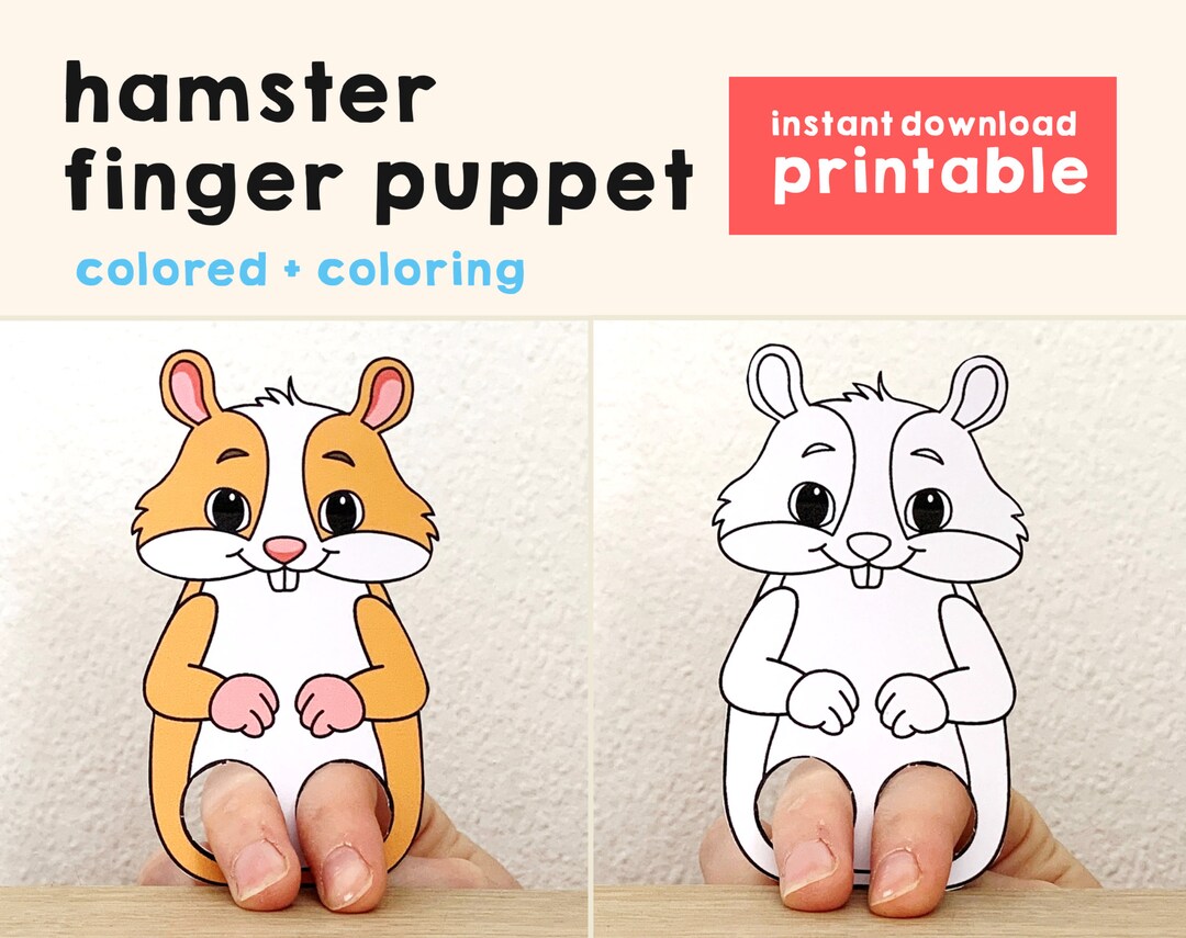 Hamster Paper Craft Printable Pet Animal Finger Puppet Guinea - Etsy