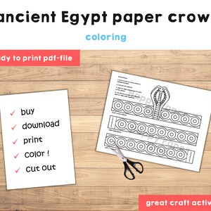 Ancient Egypt Cobra Paper Crown Princess Template Party Coloring ...